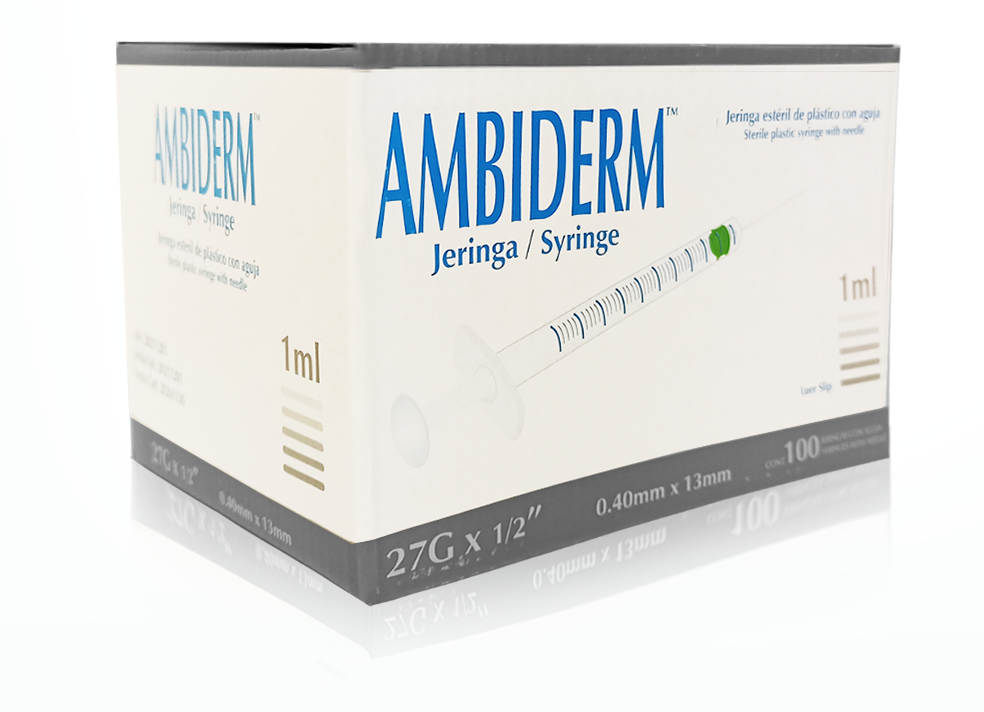 Jeringa Ambiderm de 1ml 27g X 13 mm Caja Con 100 Piezas – Distribuidora Sta María