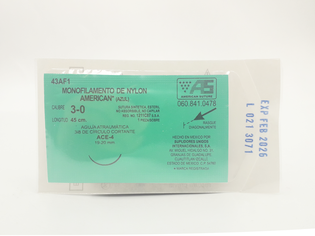Sutura Quirúrgica Monofilamento de Nylon Calibre 3-0 43AF1 ...
