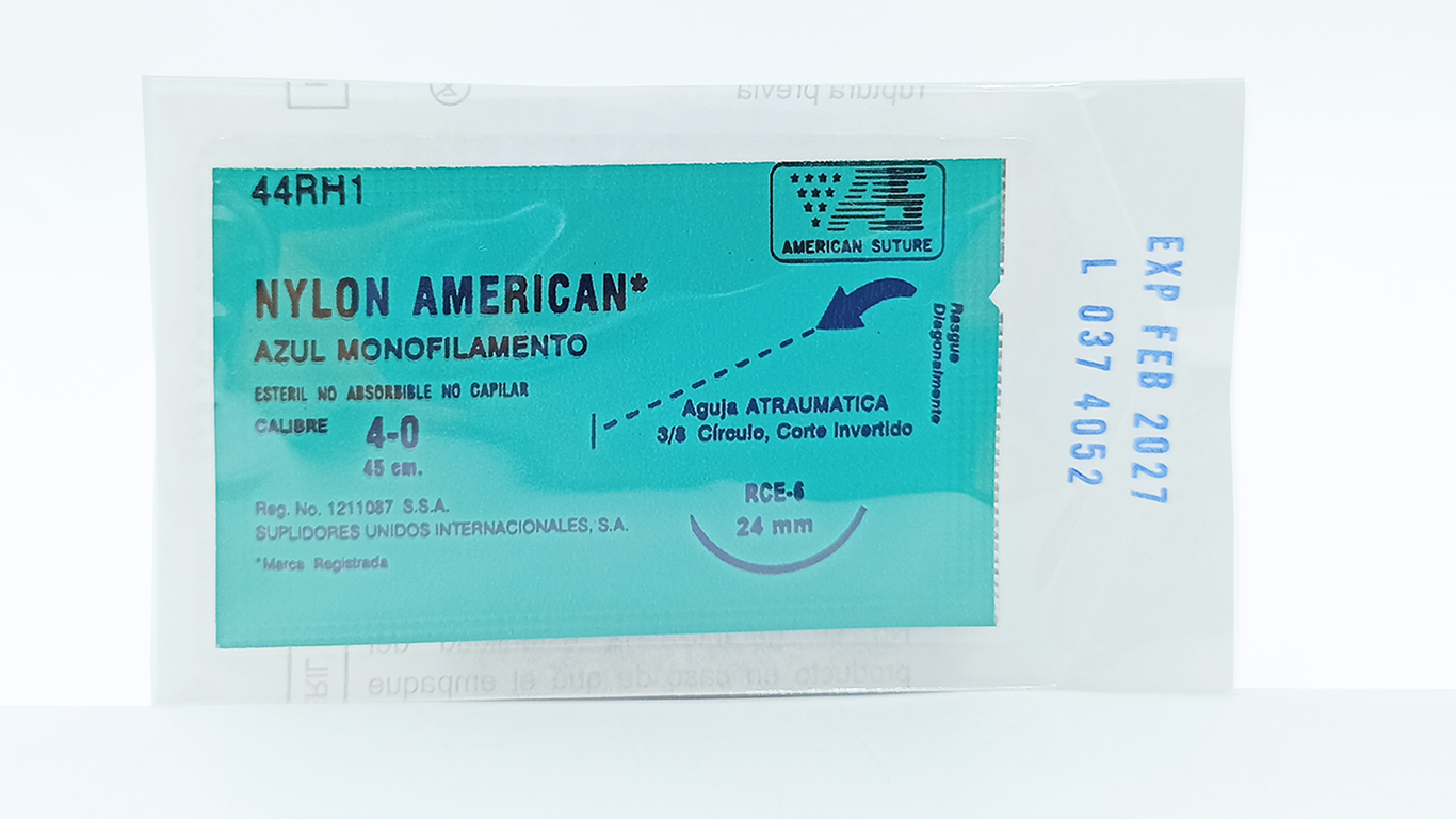 Sutura Monofilamento De Nylon American Calibre 4-0 RCE-6 44RH1 ...
