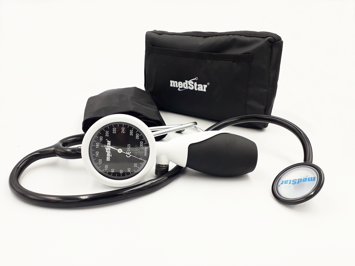 Kit Baumanómetro aneroide y estetoscopio MedStar – Distribuidora Sta María