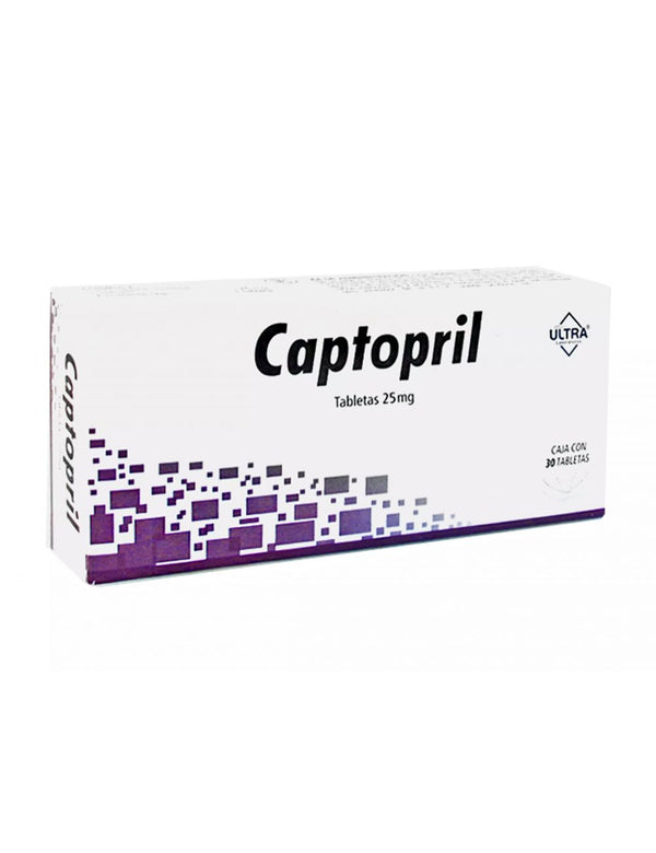 Captopril Tab 25mg Cja c 30 tabs – Distribuidora Sta María