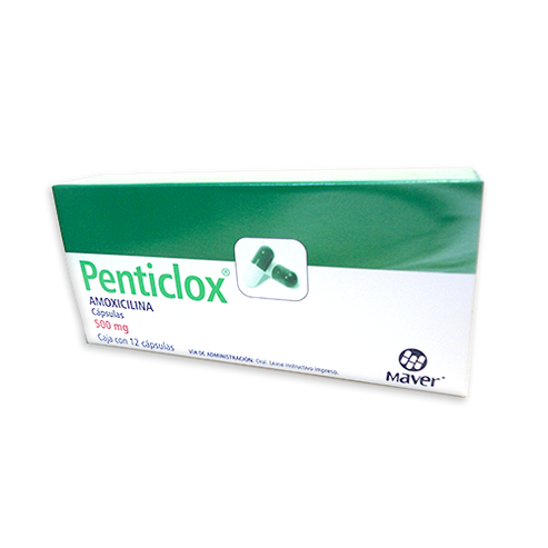 Penticlox (Amoxicilina) Caps 500mg Cja c 12 caps – Distribuidora Sta María